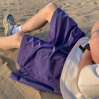 美式速干伞兵短裤男夏季薄款宽松运动沙滩裤大裤衩凉感休闲