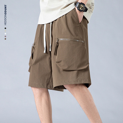 男士短裤夏季2025新款潮牌外穿休闲运动冰丝薄款五分裤子男装