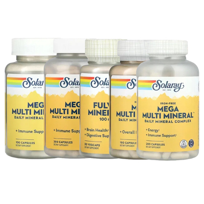 Solaray复合综合超多矿物质Daily无铁Mega Multi Fulvic Minerals