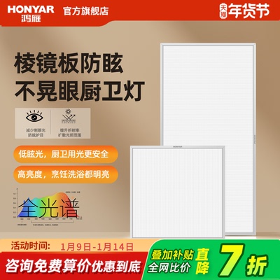 鸿雁LED防尘防潮厨房面板灯