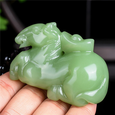 生肖马手把件天然玉石马上有钱