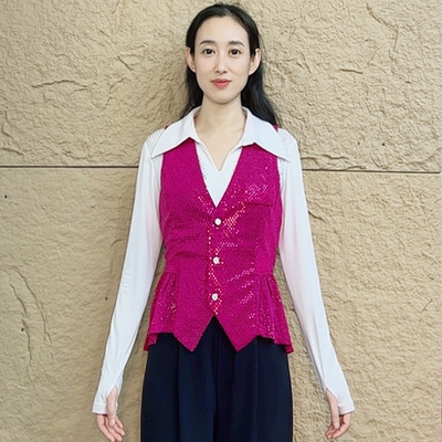 欢舞阁摩登舞蹈马甲国际舞交际舞吉特巴女士成人表演舞服MJ0827