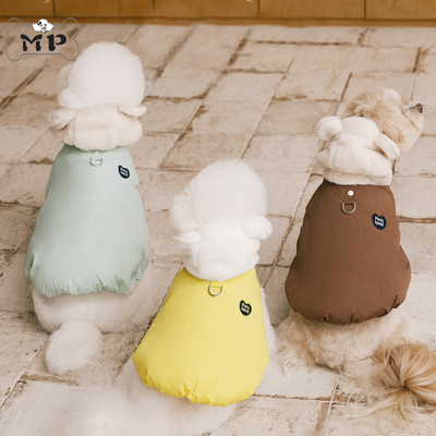 韩代宠物冬可牵引熊耳朵连帽棉服