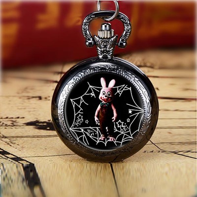 惊悚恐怖兔子骷髅寂静岭周边恶搞创意青少年怀表项链表个性礼物表
