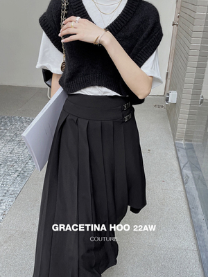 韩国东大门2024春季新款时尚V领纯色短款针织马甲女毛衣背心上衣