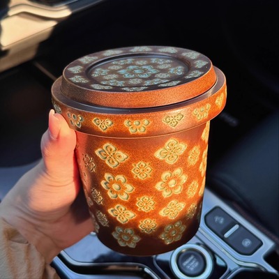 李斌大唐宝相花手工奶茶杯