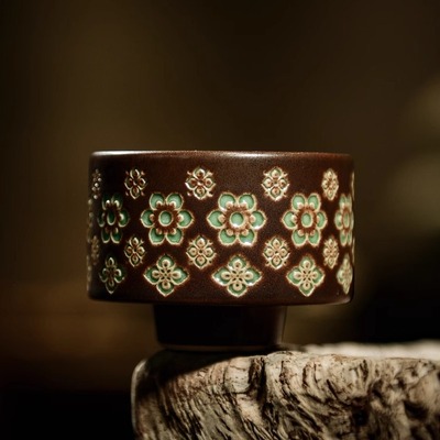 瓷茶记李斌大唐宝相新款高足杯