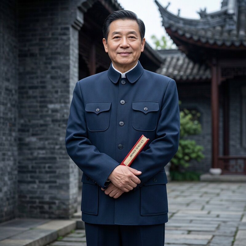 老人春秋季中山装男中老年上衣中山服外套老年人爷爷装爸爸军干服