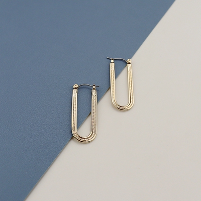 BC金色U型时尚简约百搭小众设计感耳环