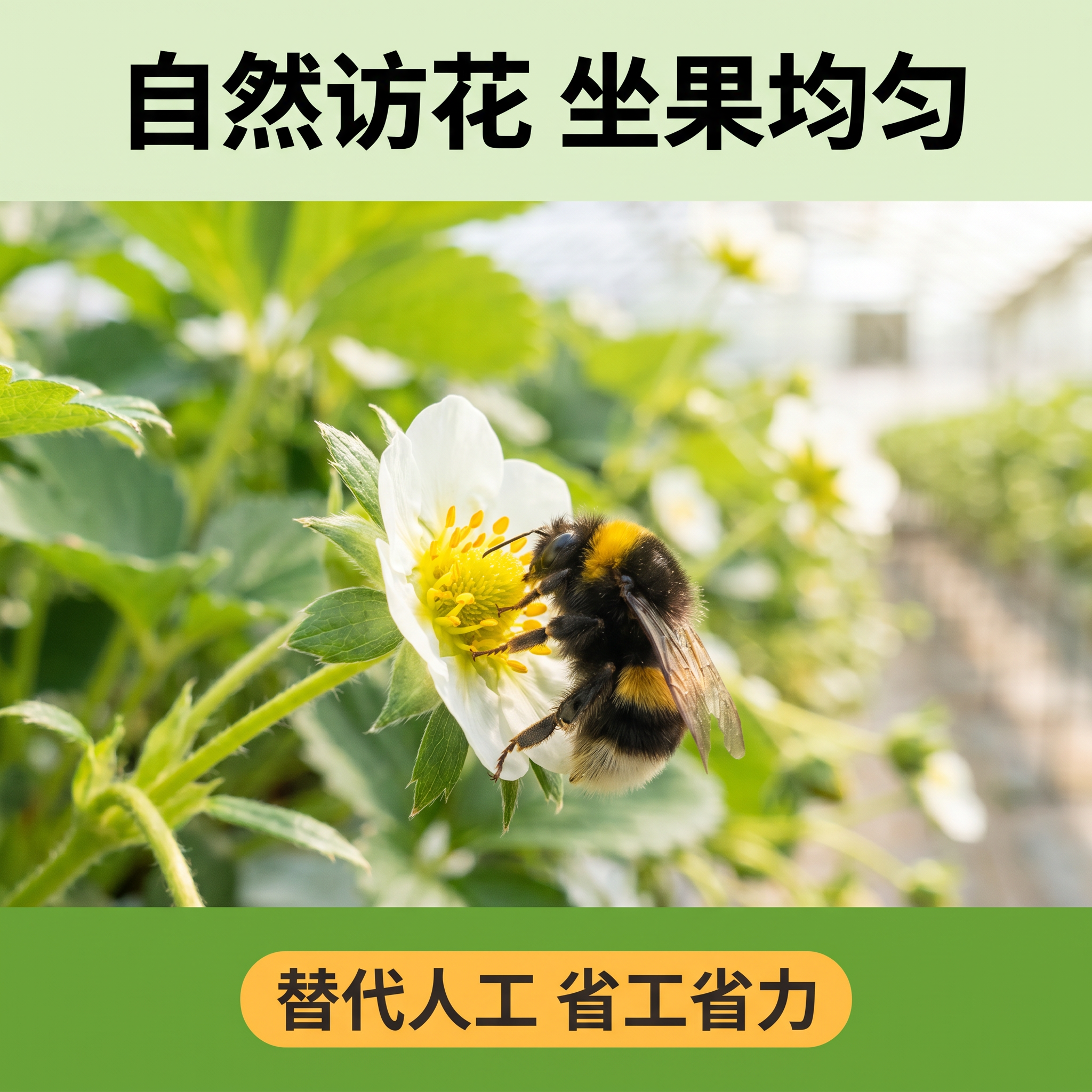 熊蜂自然访花授粉蜂坐果均匀代替人工省工省力蜜蜂授粉