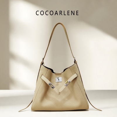 cocoarlene包包正品软皮凯莉包时尚百搭洋气小众公文包单肩斜挎包