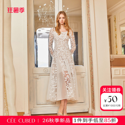 CEECUBED雪纺大摆连衣裙