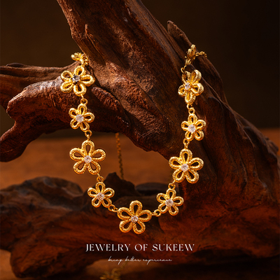 花朵镂空高级感手链项链