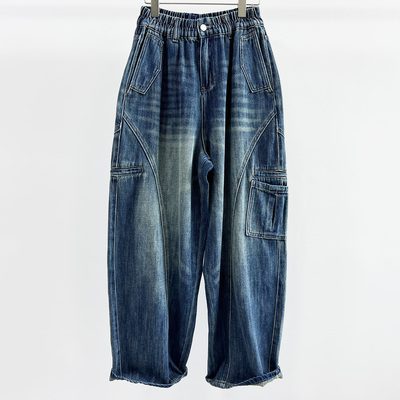 新款CHYY宽松牛仔女老爹裤慵懒潮