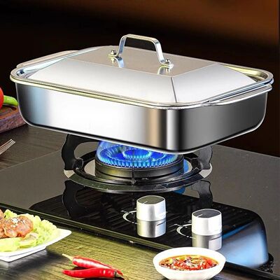Stainless Steel Baking Pan with Lid Cake Bakeware oven