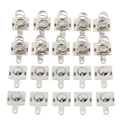 10pair Metal Spring Contact Plate Replacement Batteries for