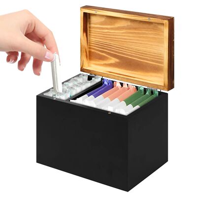 Wood Tampon Holder Bathroom Pad and Tampon Storage Box with