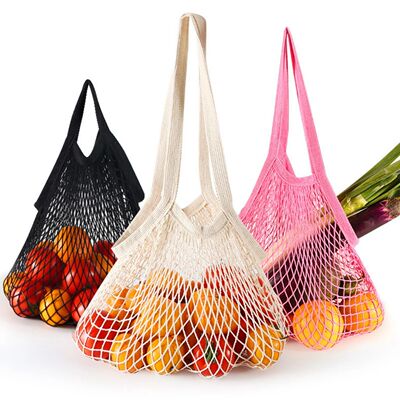 Reusable Mesh Grocery Bags, Long Handle Produce Bags, Fruit