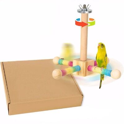 Wooden Parrot Rotating Windmill Toy Wear Resist Interactive