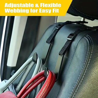 4Pcs/set Adjustable Car Seat Headrest Hook Space-Saving