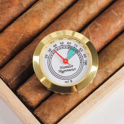 Brass Analog Hygrometer Humidity Gauge For Humidors 43mm