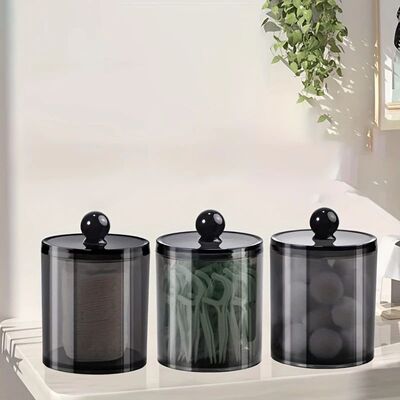 Qtip Dispenser Apothecary Jars organizer Bathroom Jar Clack