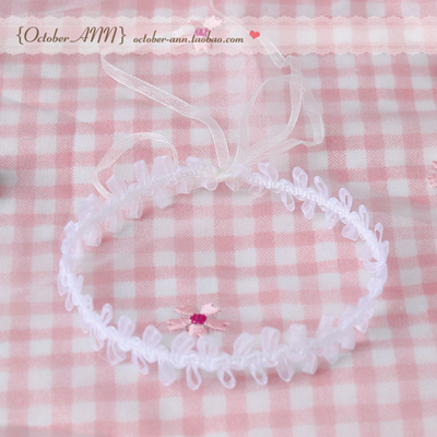 choker少女心蕾丝系带无扣锁骨链