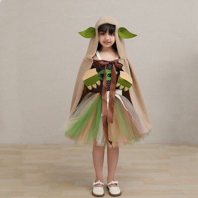 星球大战尤达宝宝yoda baby儿童万圣节cosplay服装曼达洛人蓬蓬裙