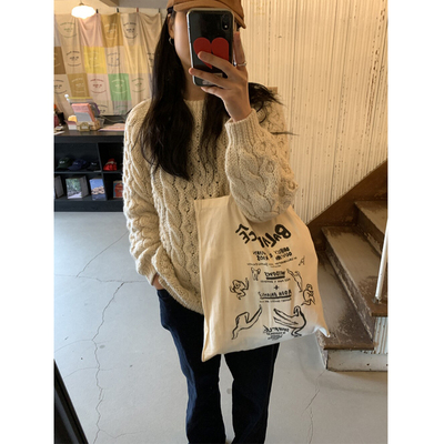 法国ofr米色薄款paris书袋艺术家