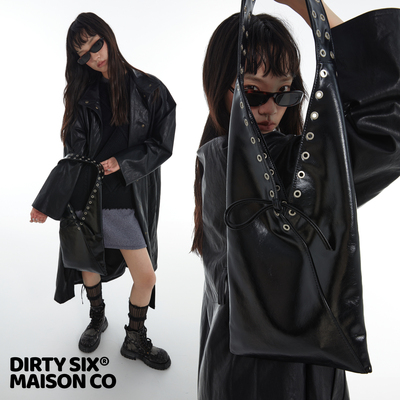 DirtySix trotro三角包 蒸汽波朋克 原创 牛皮单肩包