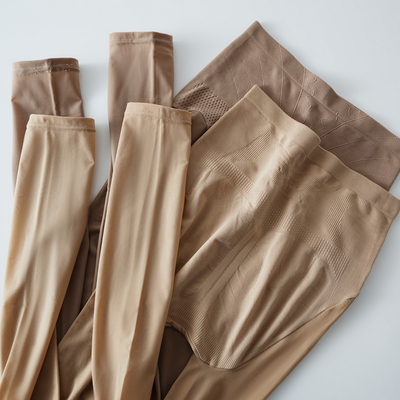 春秋薄款钢丝九分丝袜女不连脚不带袜子夏季防勾丝肉色打底连裤袜