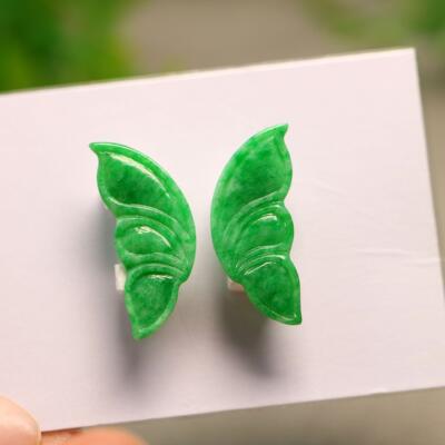 天然A货翡翠大蝴蝶翅膀花片