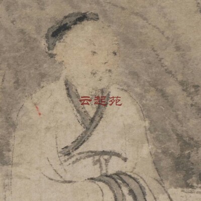 明唐寅双松飞瀑图Z高清电子图片713M装饰宣传素材