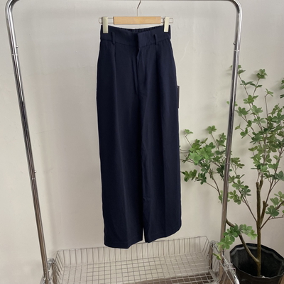 O2658任3件包邮外贸日单女士休闲裤半松紧腰宽松显瘦气质阔腿裤