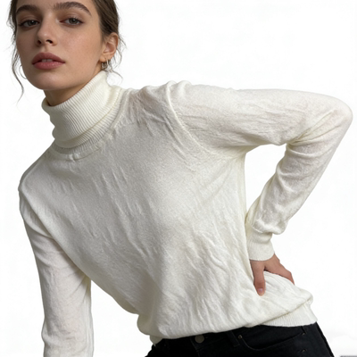 AA7863外贸欧美单女士打底毛衣冬季新款高领套头宽松中长款针织衫