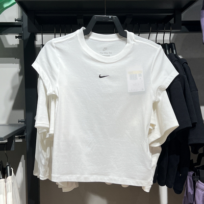 耐克高腰修身透气圆领短袖T恤