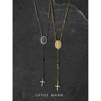 Rosary . 925银Y形十字人像项链LOTUSMANN
