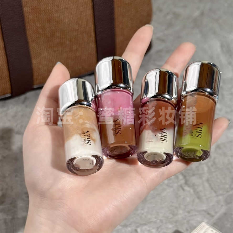咖啡特调!韩女唇蜜好嫩!低饱和玻璃唇嘟嘟唇亚裔小众双色唇釉