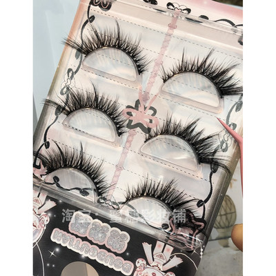 睫毛贴对 ABG妆贵十倍自然炸毛款卷翘浓密浓颜辣妹亚裔欧美假睫毛