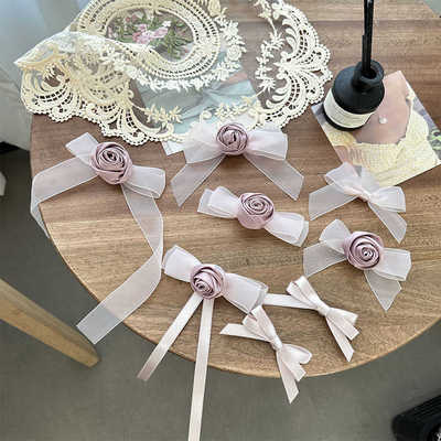 儿童发饰品粉色系纱韩式