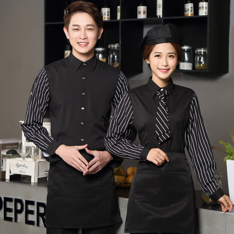 酒店工作服长袖秋冬装女火锅烧烤饭庄西餐快餐店厅服务员衬衫制服