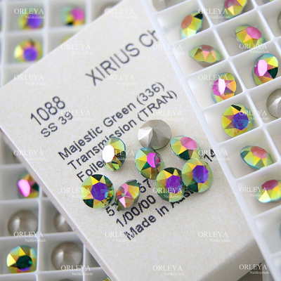 现货华子钻1088尖底336TRAN闪光宫廷绿色SS39（约8.4mm）6颗饰品