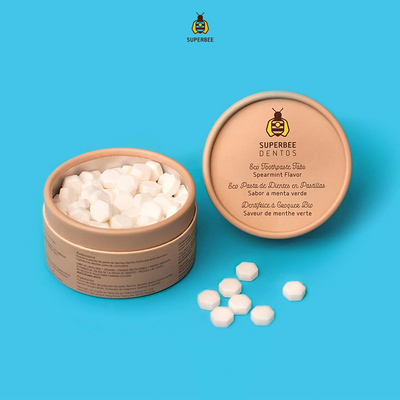 SuperBee清爽薄荷无氟旅行牙膏片