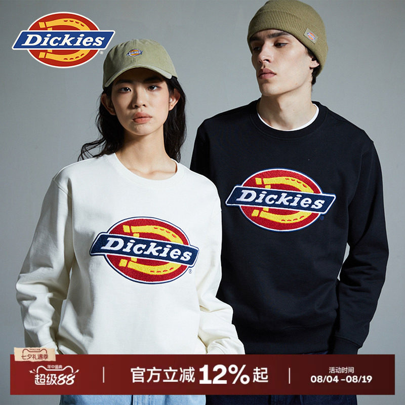 Dickies帝酷适春秋小毛圈布徽章经典三色马蹄铁LOGO卫衣男女情侣J