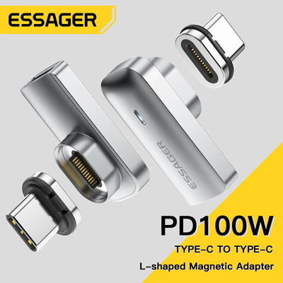 Essager PD 100W Magnetic USB C OTG Adapter Fast Charging Type C Magnet Connector 20Gbp Sync 4K@60Hz