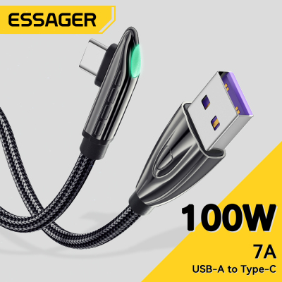 Essager 100W 7A LED USB C Cable Type C Fast Charging For Xiaomi Samsung S21 Huawei OPPO VIVO HTC LG