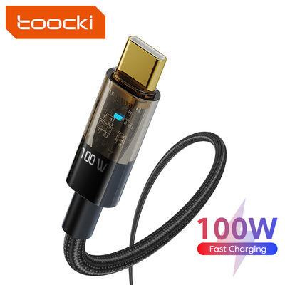 Toocki 6A USB Type C 2M Cable 100W Fast Charging QC4.0 for Huawei Honor Samsung S25 Xiaomi HTC LG