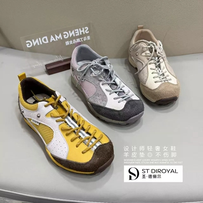 平底拼色百搭系带休闲鞋
