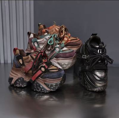 增高10CM厚底老爹鞋女