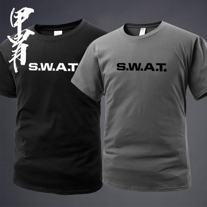 夏季新品机动部队SWA.T斯沃特主题款短袖T恤圆领衫硬汉男装_虎窝淘